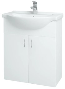 Dřevojas Koupelnová skříň PLUTO SZD2 65 Varianta: N01 Bílá lesk / N01 Bílá lesk