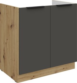 ARIA pa | dolní skříňka 80 ZL 2F dřezová | 80 cm | ANTI FINGERPRINT povrch | artisan/šedá grafit