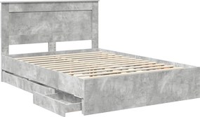 Rám postele s čelo Betonově šedá 160 x 200 cm Inženýrské dřevo 3410164