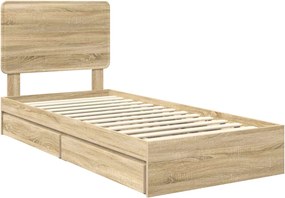 Postel s úložným prostorem se zásuvkou Sonoma dub 75 x 190 cm 3412737