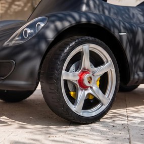 AIYAPLAY Odrážedlo pro děti Porsche odrážedlo s klaksonem, světlem a zvuky motoru, pro 18–36 měsíců, matná černá
