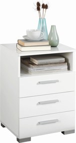 XXXLutz NOČNÍ STOLEK, vysoce lesklá bílá, 45/62/35 cm Carryhome - 002647005202