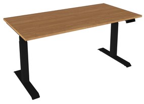 NOBL Dynamic + Elektr. nastavitelný polohovací stůl 160x80 s pamětí Dynamic + Dekor stolové desky: olše, Barva podnože: černá
