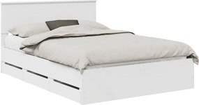 Rám postele se zásuvkou Bílá 140 x 190 cm Inženýrské dřevo 3410707