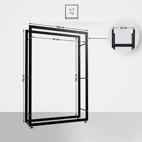 Stojan na palivové dřevo Keri V2 25x100x150 – černá