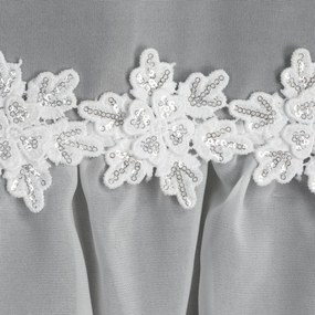 VÁNOČNÍ ZÁCLONA NA KROUŽCÍCH FLAKE 350X160 CM BÍLÁ