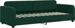 Válenda s přistýlkou a matracemi tmavě zelená 80 x 200 cm samet 3196948