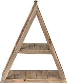 Nástěnná antik dřevěná dekorační polička - 31*11*36 cm