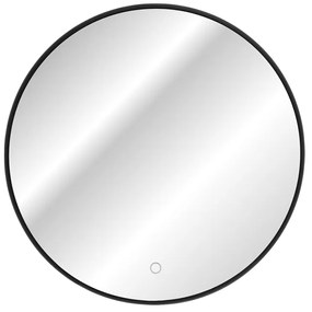COMAD Koupelnové zrcadlo - LUNA 80, průměr 80 cm, LED osvětlení, černá
