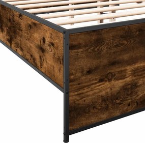 Rám postele kouřový dub 120 x 200 cm kompozitní dřevo a kov 3279894
