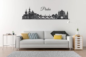 Lepy.cz Samolepka na zeď Praha Velikost (šířka x výška): 90x23cm, Barevná varianta: Bílá