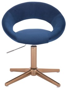 LuxuryForm Židle NAPOLI VELUR na zlatém kříži - modrá