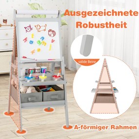Costway Dětská tabule 3 v 1 s papírovou rolí a amp; magnetická tabule a amp