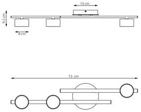Stropní svítidlo FRAGMENT 3xGX53/12W/230V černá