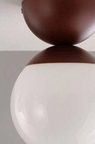 Bílé/hnědé stropní svítidlo z opálového skla ø 15 cm Leah – Jotex