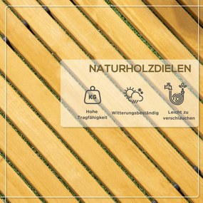 Rozkládací zahradní chodník 185 x 60 cm, rozkládací dřevěný chodník, chodník z jedlového dřeva pro zahradu, terasu, pláž
