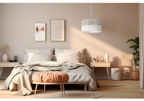 Light Home Závěsné svítidlo Wood, 1x světle béžová dubová dýha/bílé plastové stínítko, (fi 40cm)