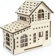 Kúzlo dreva Velký domeček Dvojdům / LED svíčka / 3V baterie