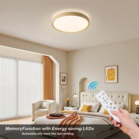 Brilagi-LED Stm. strop. sv. CORVO LED/72W/230V 3000-6000K dek. dřeva pr.50 cm+DO