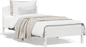 vidaXL Rám postele s čelem voskově 90 x 200 cm masivní borovice [842618] Barva: Bílá