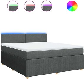 Box spring postel s matrací tmavě šedá 180x200 cm textil 3289829