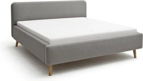 Šedá čalouněná dvoulůžková postel bez roštu 180x200 cm Mattis – Meise Möbel