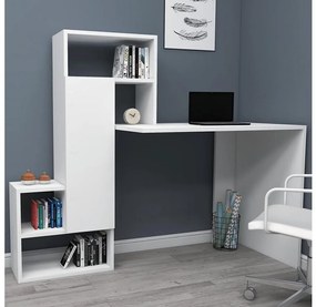 Asir Pracovní stůl s policí IRMAK 119x138,6 cm bílá 550ARN2210