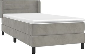 Box spring postel s matrací světle šedá 80 x 200 cm samet 3130985
