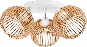 Lampa stropní svítidlo stropní pohyblivý lustr Loft stínidlo koule 36 Dřevo na 3x e27