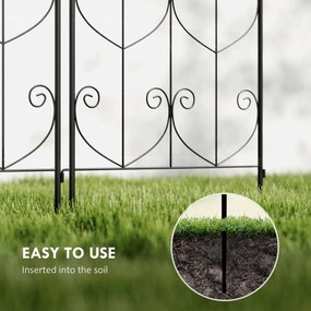 Outsunny Podpora pro Pnoucí Rostliny s Ptáčky, Sada 2, Zahradní Trellis, pro Zeleninu, Viny, Květiny, Metal, 50 x 150 cm, Černá | Aosom