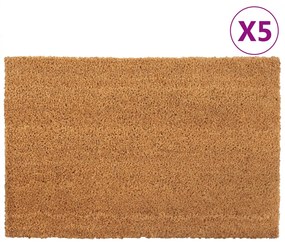 Rohožky před dveře 5 ks přírodní 40 x 60 cm kokosové vlákno 155598