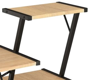 Petromila Psací stůl s poličkami černý a dubový odstín 116 x 50 x 93 cm