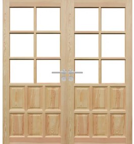 Archo - Dvoukřídlé dřevěné dveře dýhované z borovice Prestige 105576