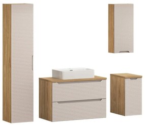 Koupelnová sestava Luxor Beige Trust s deskou, skříňkami a umyvadlem 90 cm béžová/dub olejovaný