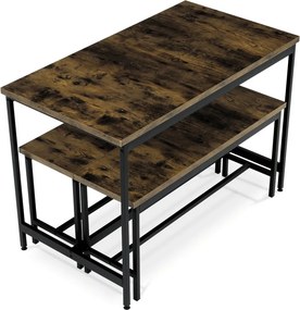 Jídelní set 1+2, rozměr stolu, rozměr lavice 98x30x47, MDF, barva staré dřevo (110 x 60) cm