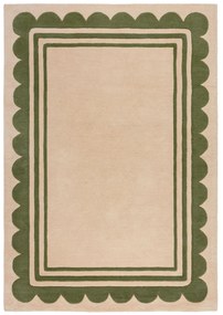 Flair Rugs, Ručně všívaný kusový koberec Lois Scallop Green, 120x170, zelená, chodba / předsíň