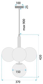 Toolight Moderní závěsné osvětlení Pyramid APP1574-5CP