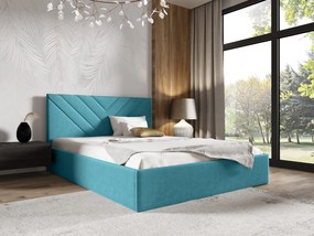 Eka Čalouněná postel LIZA 160x200 cm Barva látky Trinity: (2328) Tmavá zelená, Úložný prostor: Bez úložného prostoru