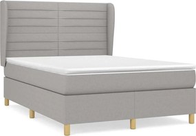 Box spring postel s matrací světle šedá 140 x 190 cm textil 3128597