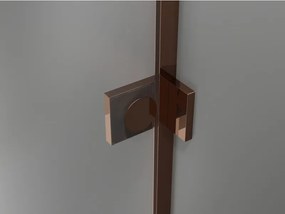 Mexen Lunar, L pravý výklopný pětiúhelníkový sprchový kout 100 x 80 cm, 8mm čiré sklo, profil růžové zlato, 831L-100P-080L-60-00-P