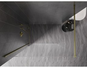 Mexen, Mexen Kioto-X sprchová stěna 70 x 200 cm, transparentní 10 mm, zlatá - 800-070-101-50-00-X