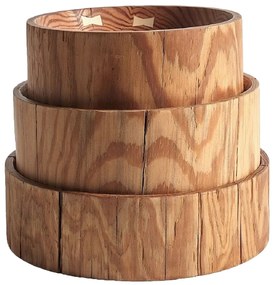 Ethnicraft designové mísy Natural Pine Bowls (set 3 kusů)
