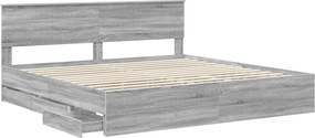 Rám postele s čelo Šedá Sonoma 200 x 200 cm Inženýrské dřevo 3410677
