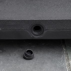 Stojan na slunečník Outsunny s válečkem, naplnitelný až do 20 kg, pro tyče slunečníku 38/48 mm, ideální pro zahradu terasu balkon, černý 45x45 cm |