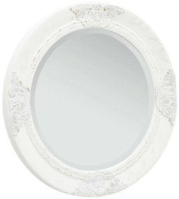 Nástěnné zrcadlo barokní styl 50 cm bílé