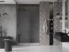 Mexen Velar, posuvné dveře do otvoru 140x200 cm, 8mm čiré sklo, grafitová matná, 871-140-000-01-66