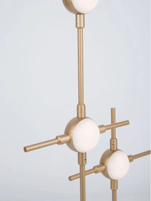 Kovová LED stolní lampa ve zlaté barvě se stínidlem z akrylového skla (výška 52 cm) Atomo – Nova Luce