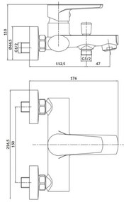 Cersanit S951-346 - Vanová baterie MODUO lesklý chrom