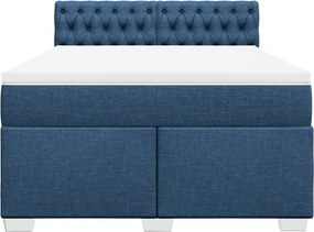 Box spring postel s matrací modrá 140x200 cm textil 3285924