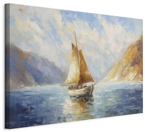Obraz XXL Loď na moři - krajina inspirovaná dílem Clauda Moneta